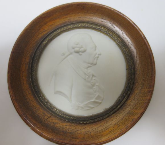 Bonhams : A Berlin circular biscuit porcelain cameo plaque of Fredrich ...
