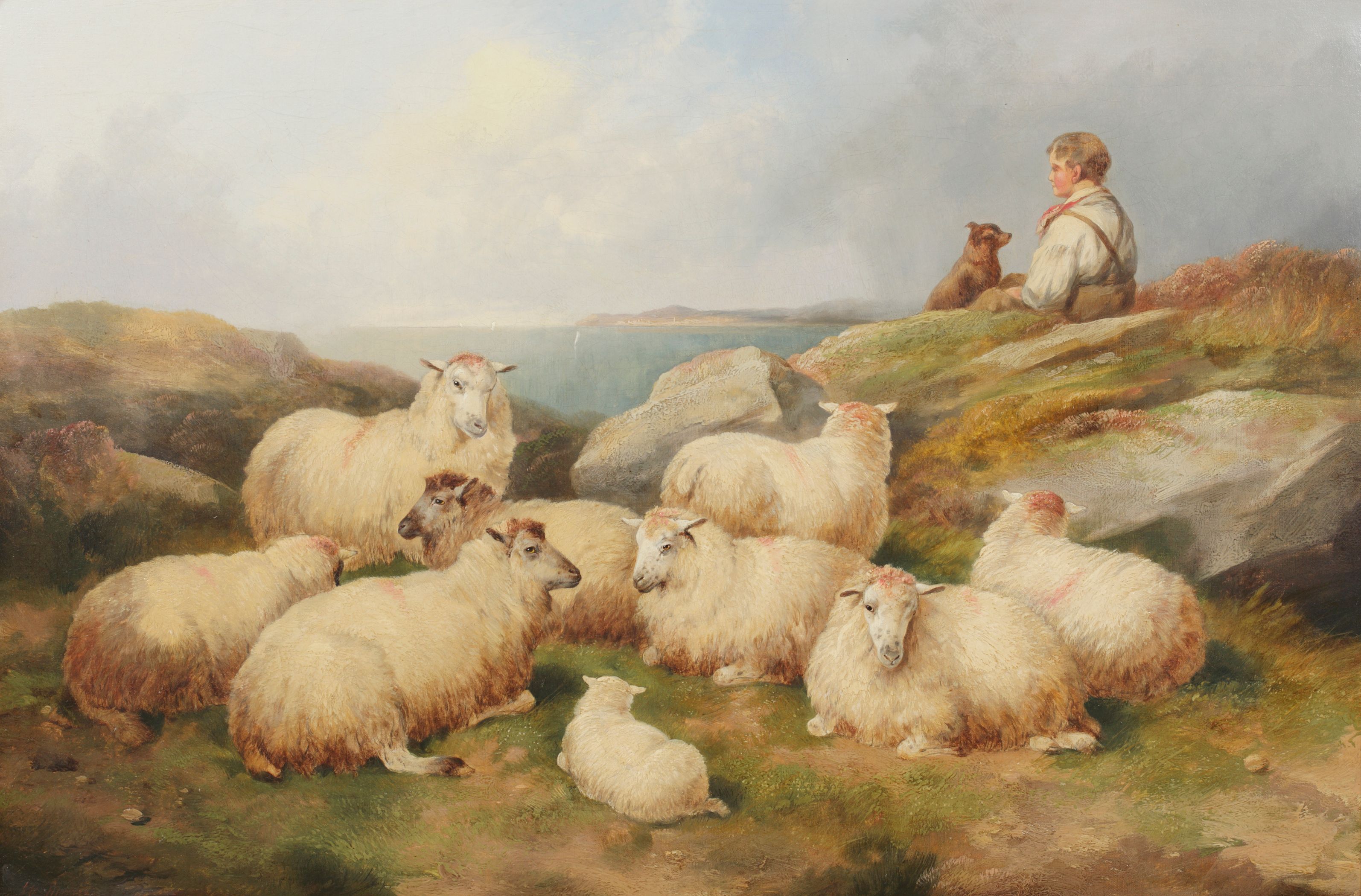 Bonhams : John Charles Morris (British, 19th Century) Drover and sheep ...
