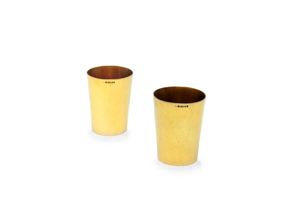 Bonhams : DAVID JOHN TAYLOR: A pair of 18 carat gold beakers London ...