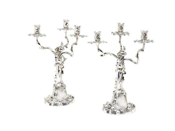 Bonhams : A pair of late 19th century German silver rococo style ...