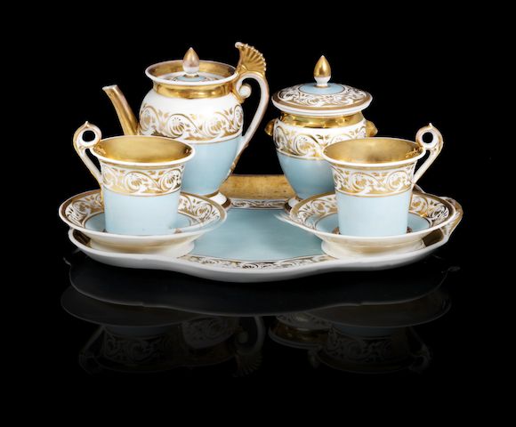Bonhams : A porcelain tête-à-tête coffee servicePopov Factory, Moscow ...