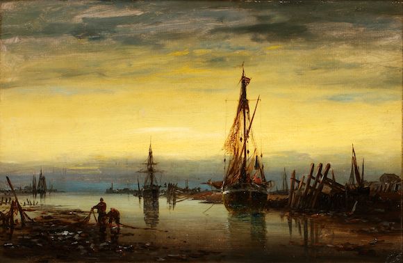 Bonhams : Richard Henry Nibbs (British, 1816-1893) Shoreham harbour