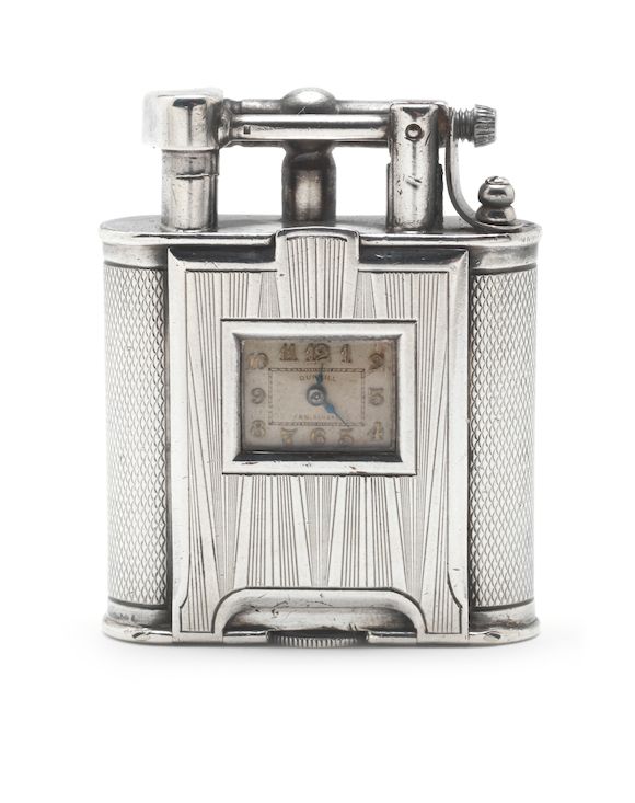 Bonhams : DUNHILL: An Art Deco novelty silver 'Watch Lighter' with ...