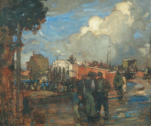Bonhams : Sir Frank Brangwyn, RA (British, 1867-1956) Old Kew Bridge (Painted circa 1898)