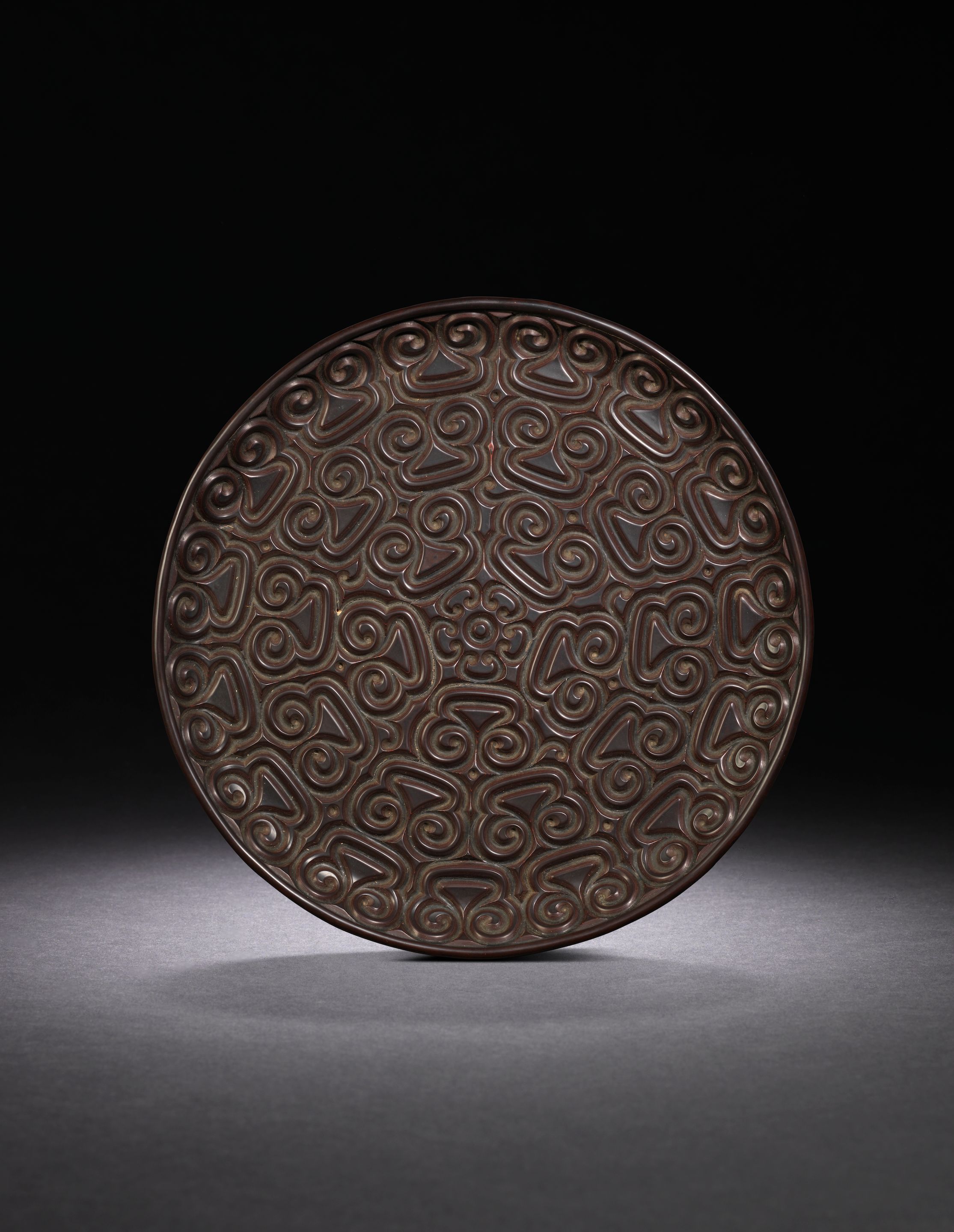 Bonhams : A rare and large tixi black lacquer dish 16th century