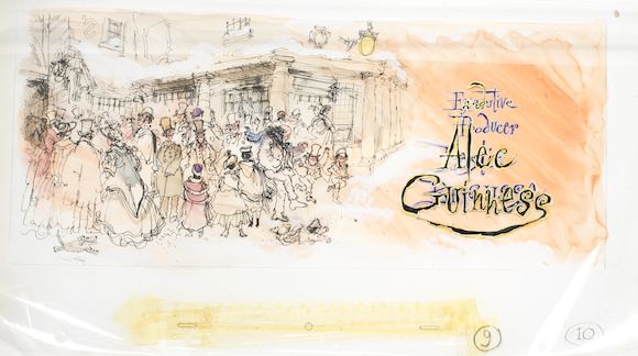 Bonhams : Scrooge: Two background illustrations for the opening titles ...