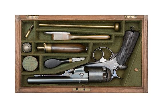 Bonhams : A Rare Cased 54-Bore Pryse & Cashmore (Daw) Patent Five-Shot ...