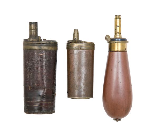 Bonhams : A Leather-Covered Two-Way Powder-Flask For Flintlock Pistols ...