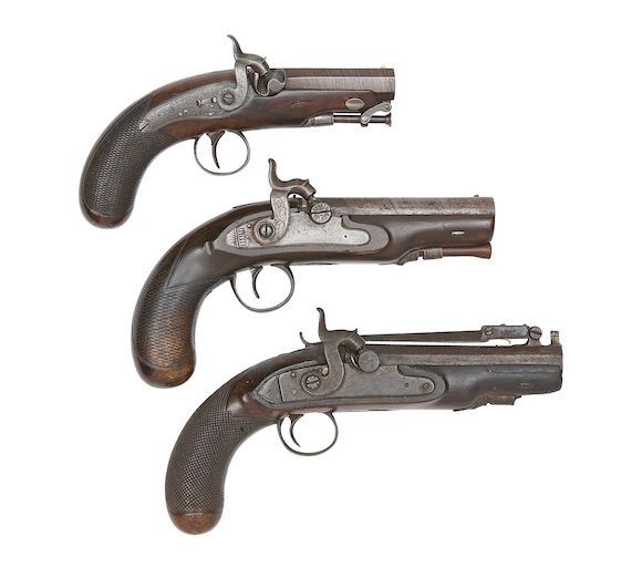 Bonhams : A 40-Bore Percussion Travelling Pistol, And A 20-Bore ...