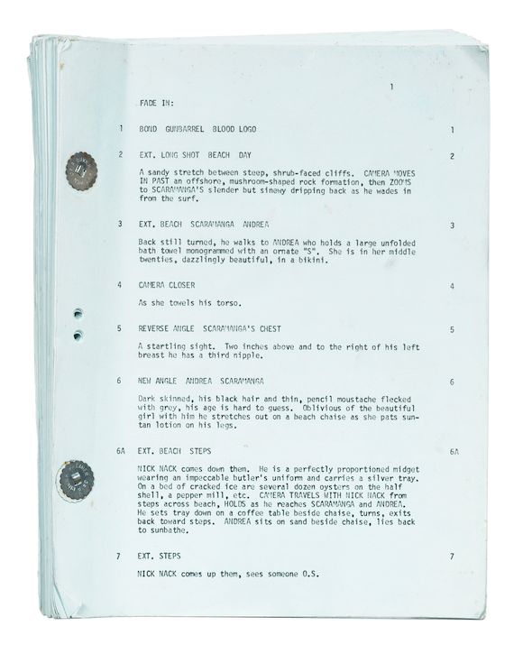 Bonhams : James Bond: The Man with the Golden Gun, a script, United ...