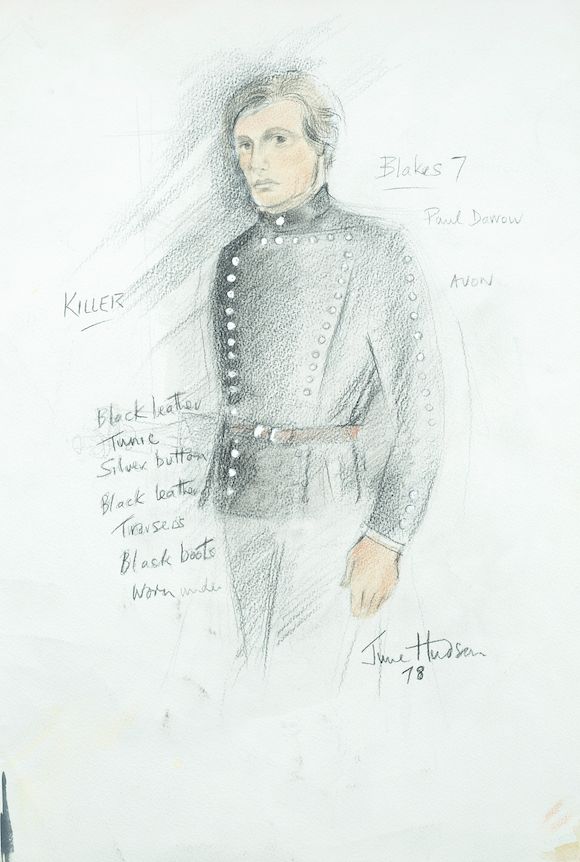 Bonhams : Blakes 7: An original costume design by June Hudson, 1978,