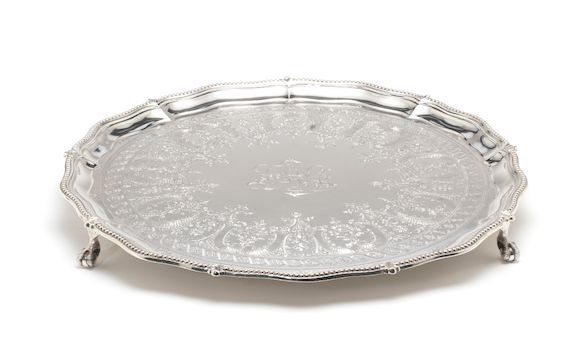 Bonhams : A Victorian silver salver by Aldwinkle & Slater, London 1892