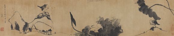 Bonhams : After Zhu Da (1626-1705) Flowers and Birds