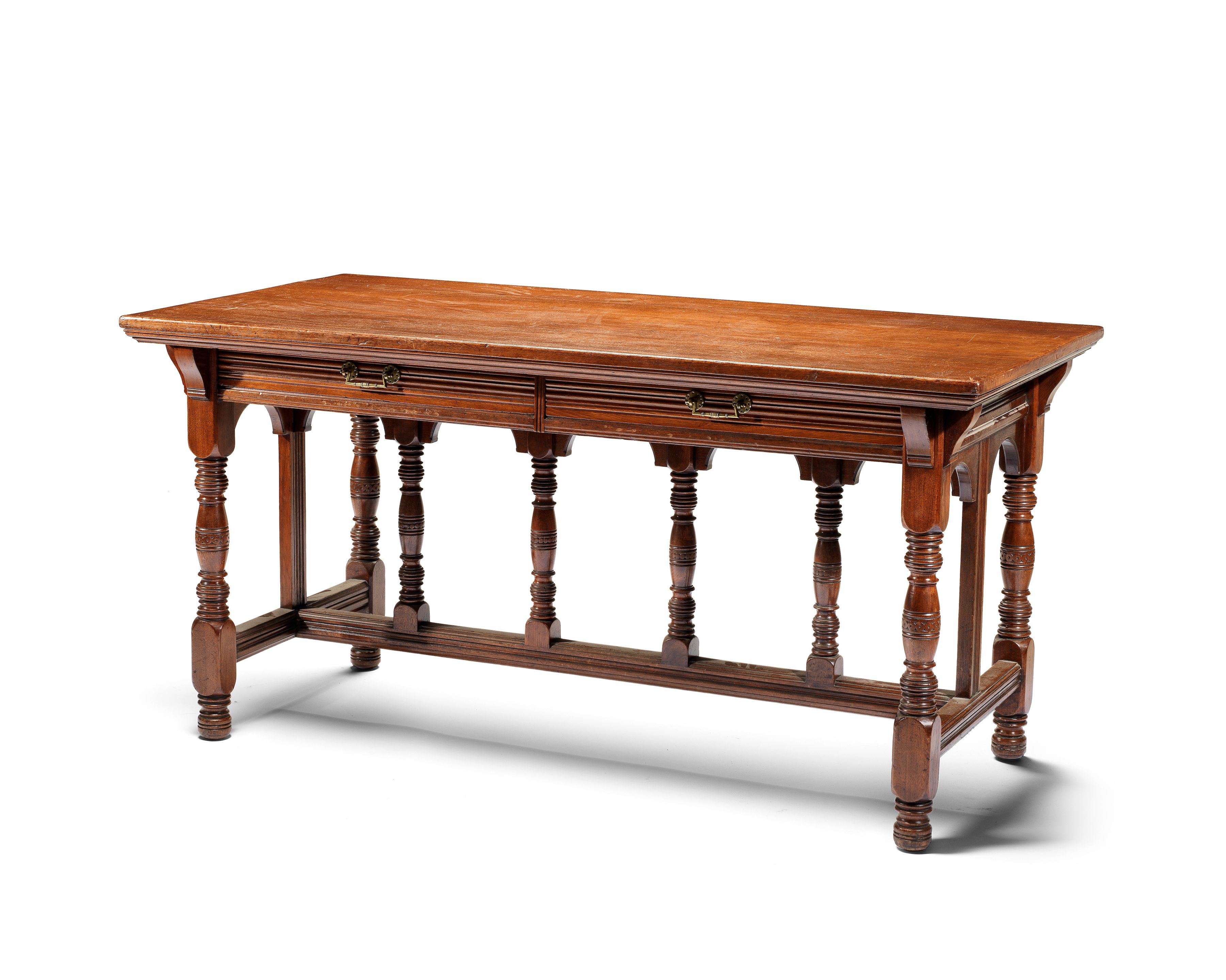 Bonhams : A Victorian Aesthetic walnut library table Attributed to ...