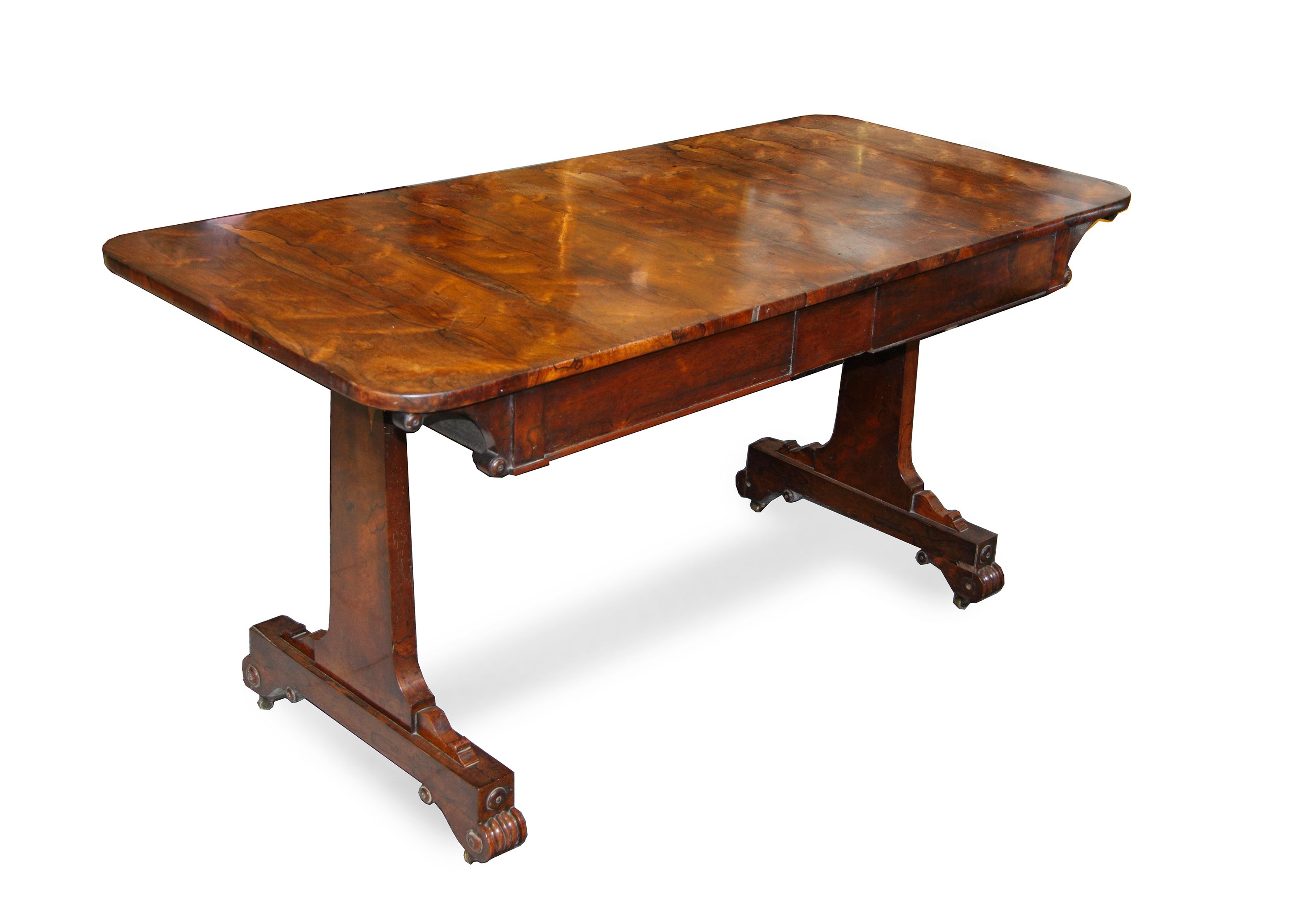 Bonhams : A late Regency rosewood library table, the rectangular top ...