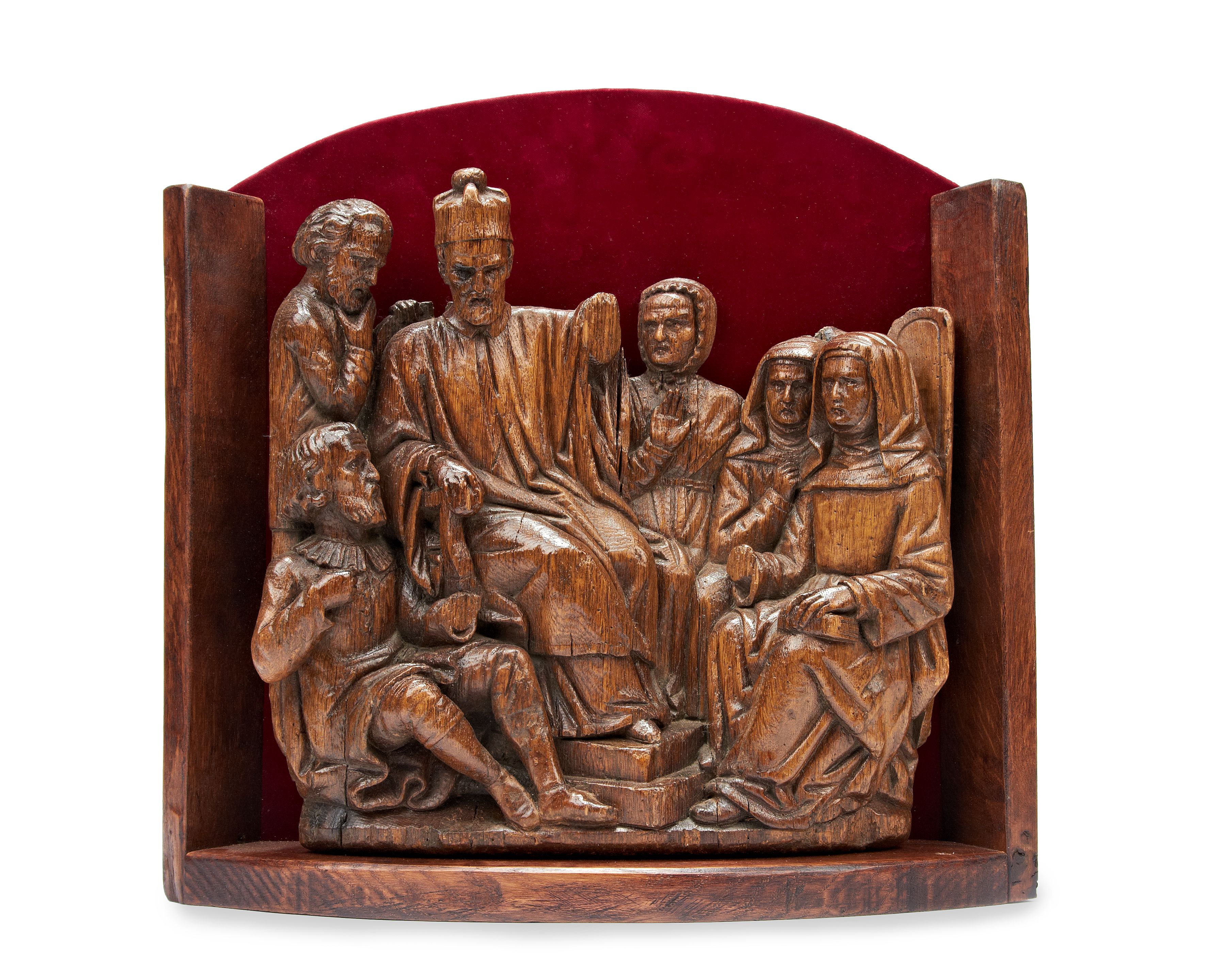 Bonhams : A 17th century carved oak figure group, Flemish/Dutch