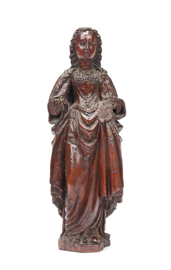 Bonhams : An early 16th century carved fruitwood figure group, Flemish ...