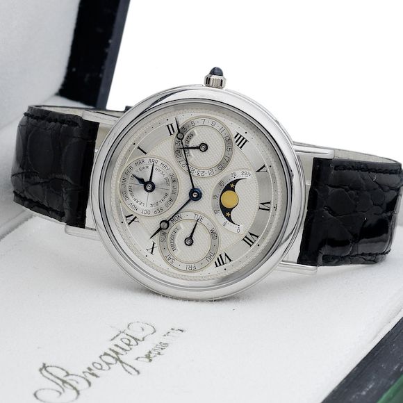 Bonhams : Breguet. A fine platinum automatic perpetual calendar ...