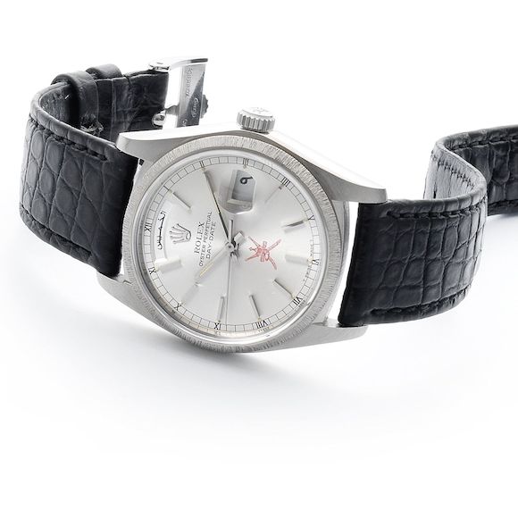 Bonhams : Rolex. A fine and rare 18ct white gold automatic calendar ...