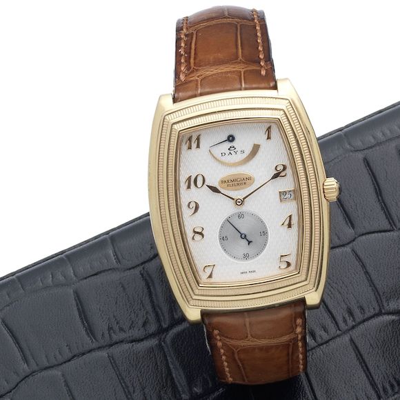 Bonhams : Parmigiani Fleurier. An 18ct rose gold manual wind 8-day ...