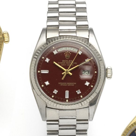 Bonhams : Rolex. A fine and rare 18ct white gold and diamond set ...