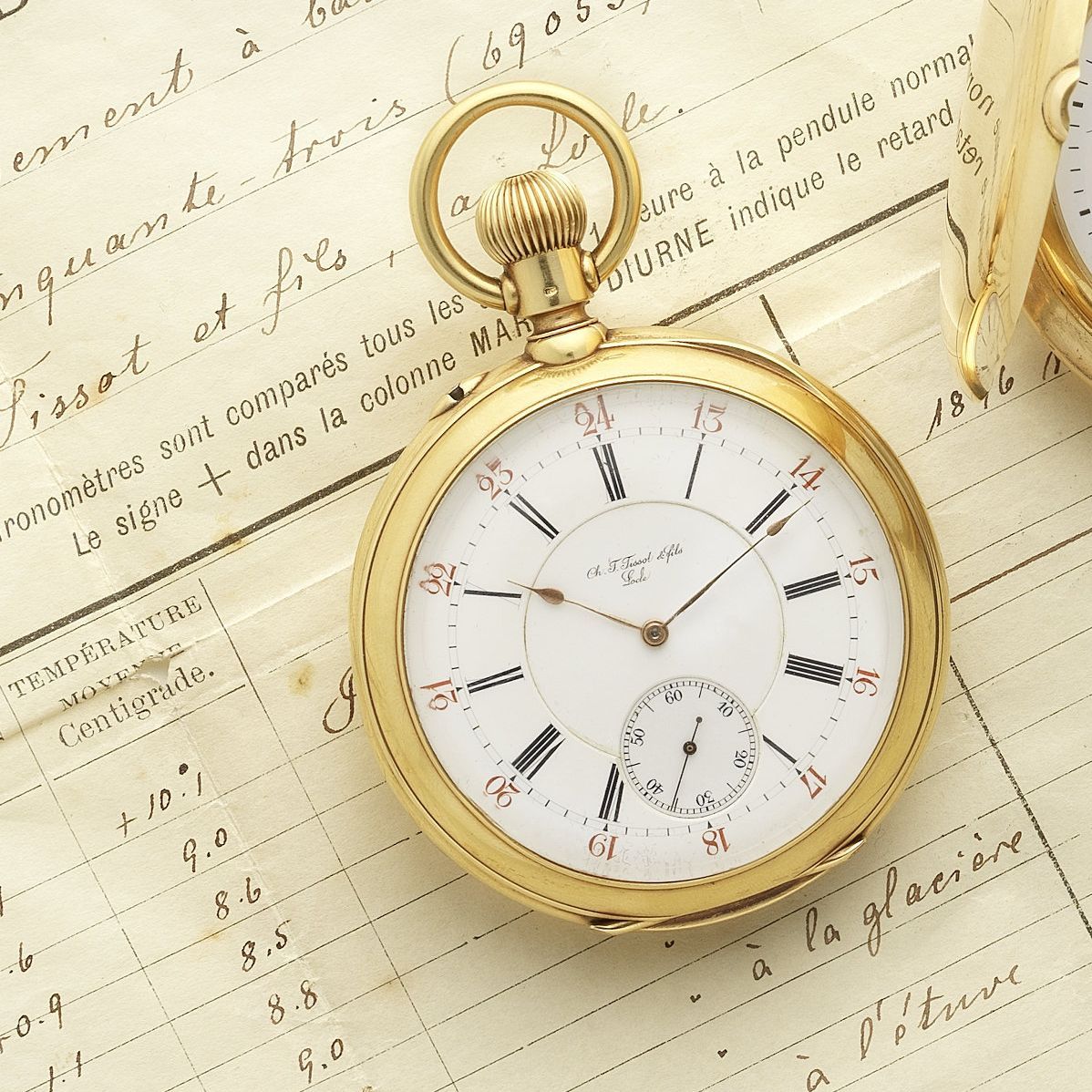 Bonhams : Tissot. A fine late 19th century 18ct gold keyless wind open ...