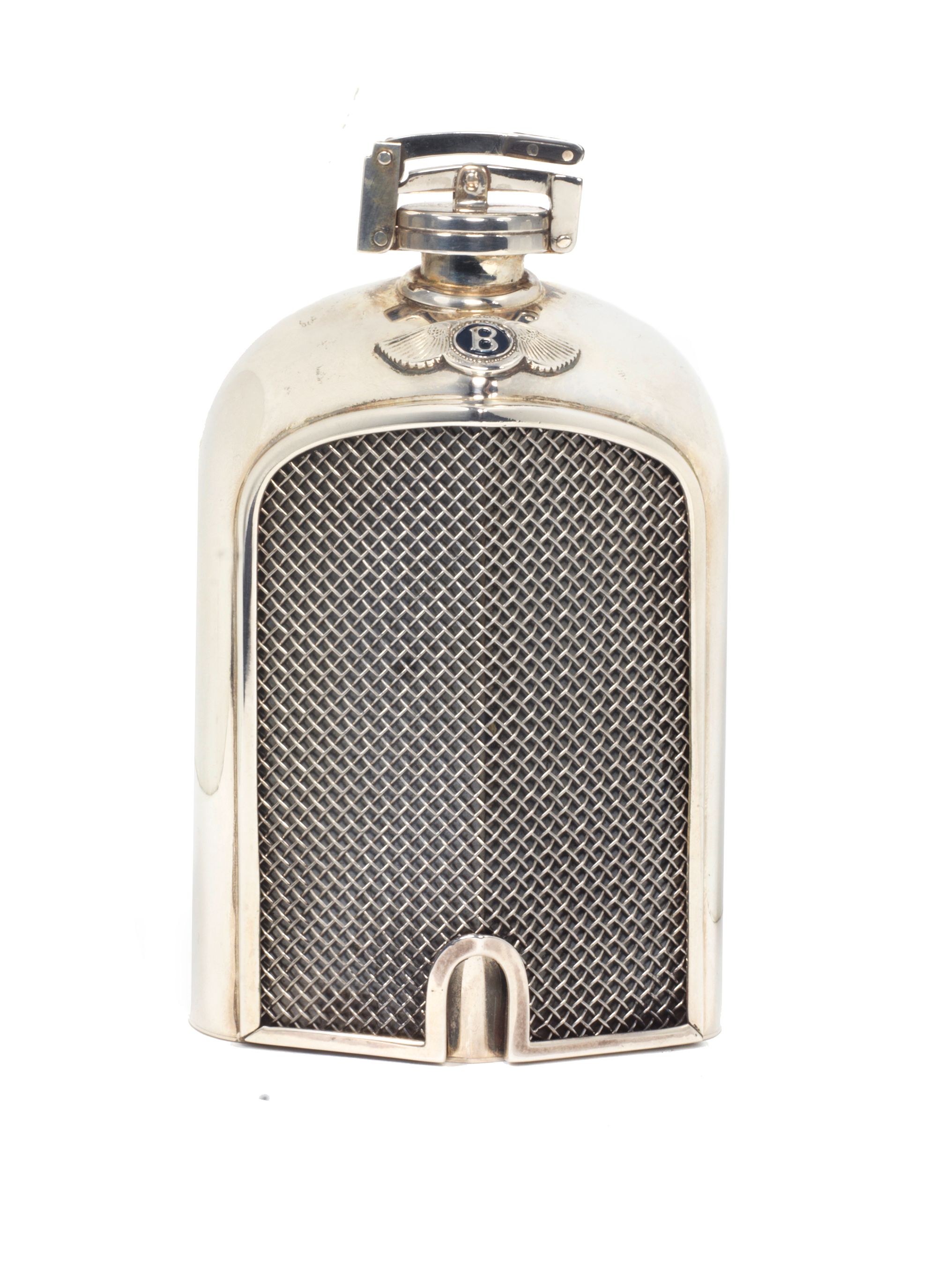 Bonhams Cars : A Silver Bentley radiator hip flask, produced by Bentley ...