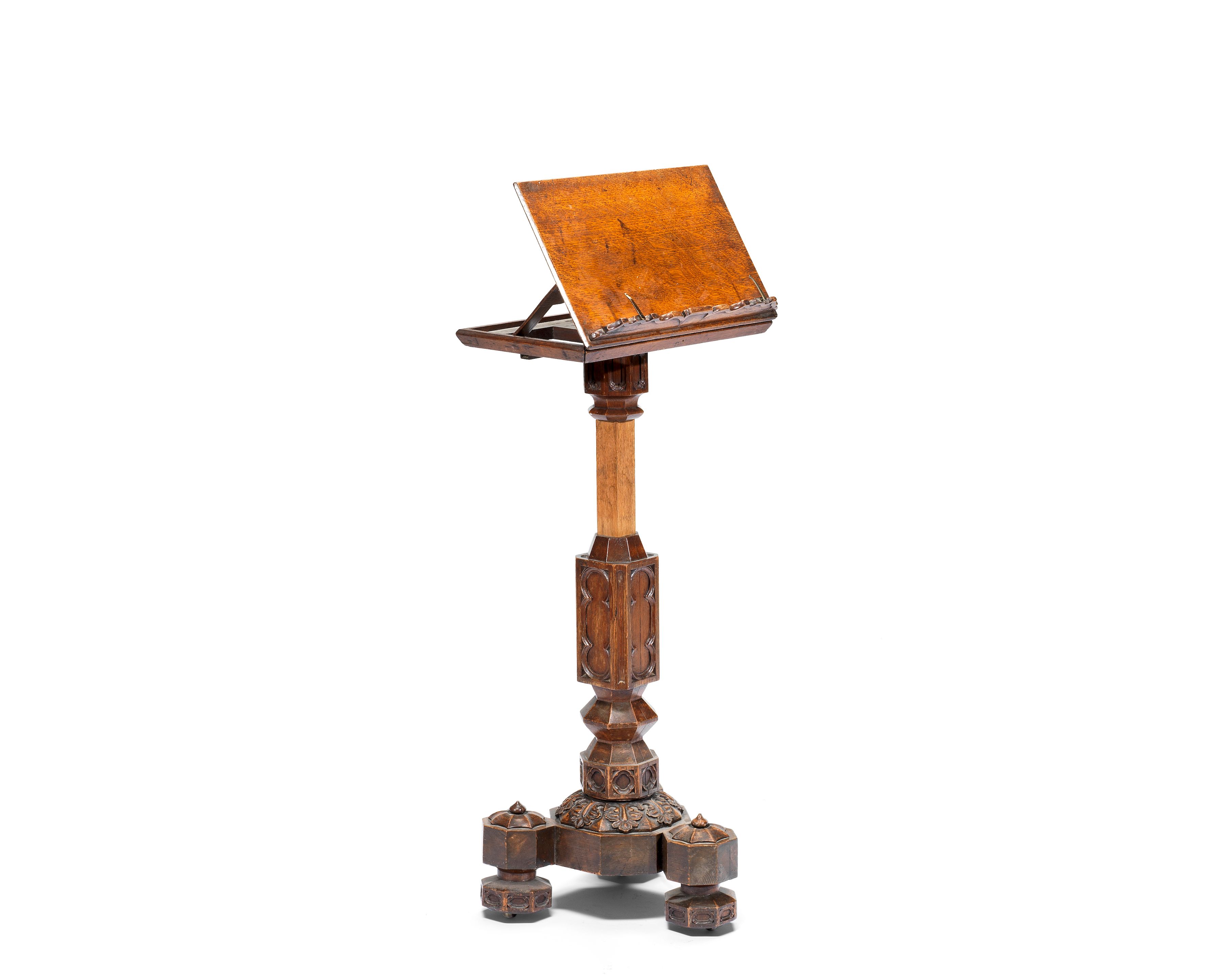Bonhams : A Victorian Gothic revival carved oak reading stand