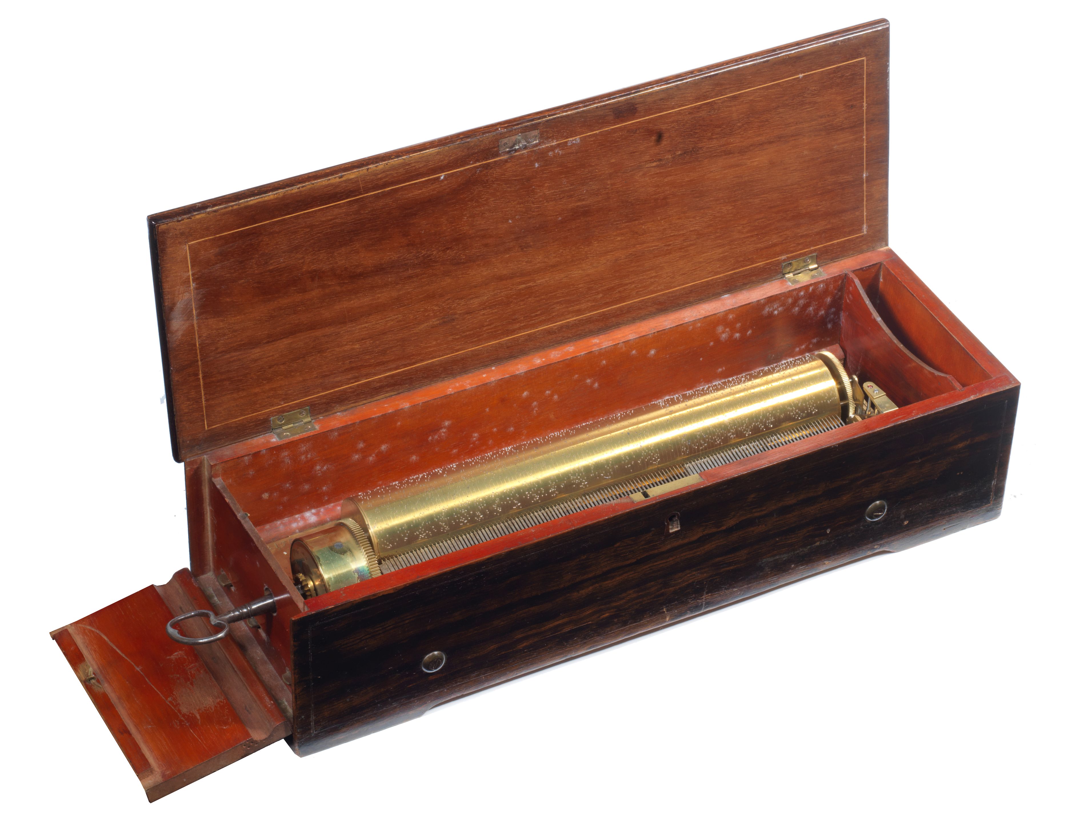 Bonhams : A forte piano key-wound cylinder musical box, Swiss, mid 19th ...