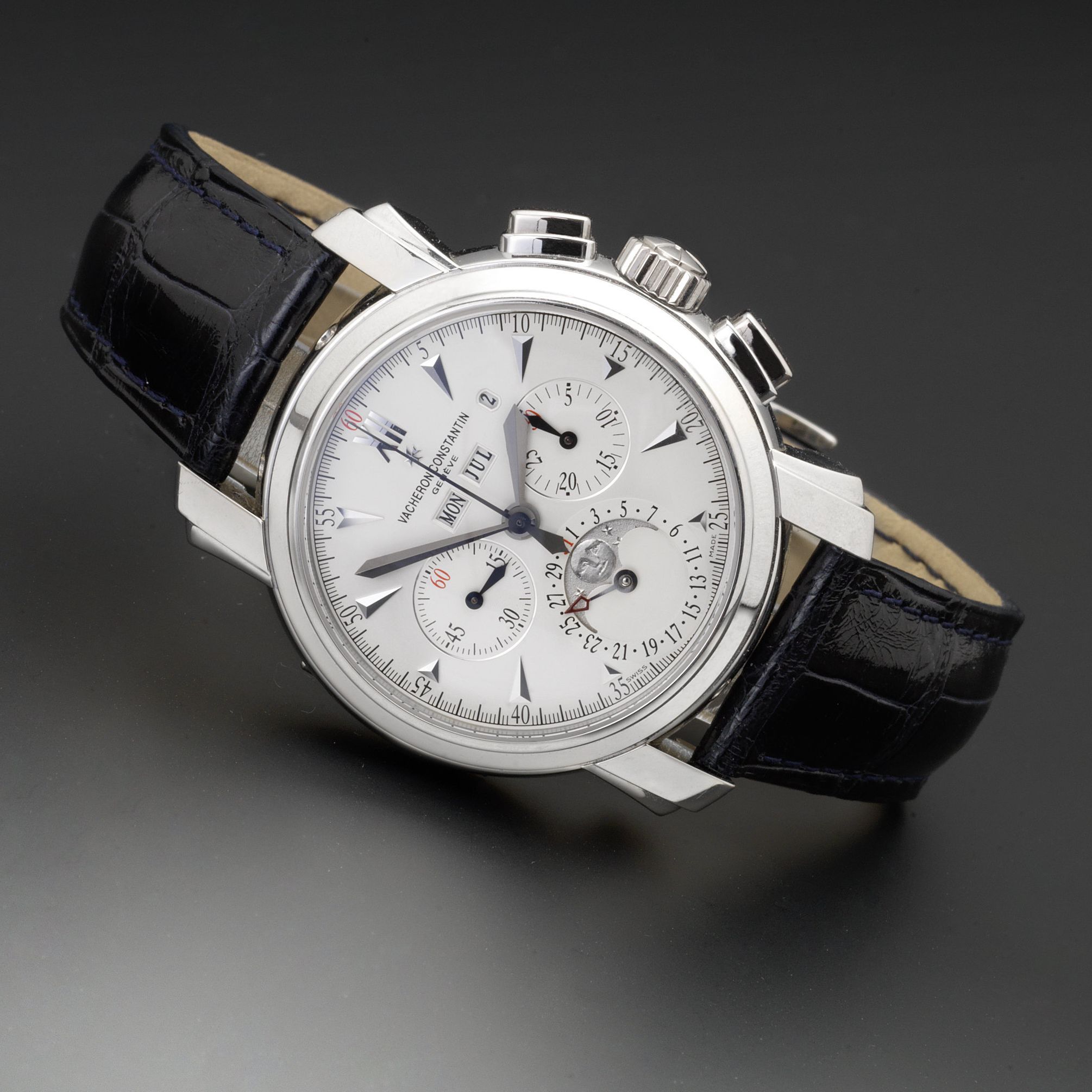 Bonhams : Vacheron Constantin. A very fine and rare platinum wristwatch ...