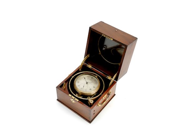 Bonhams : A late 18th century 8 day marine chronometer in a mahogany ...