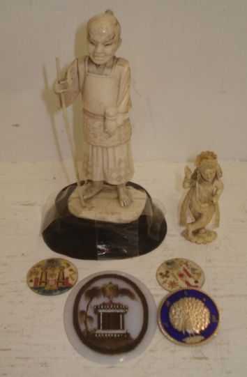 Bonhams : An early 19th Century memorial, the oval opaline glass plaque ...