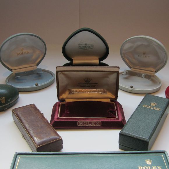 Bonhams : A collection of 9 early Rolex watch boxes