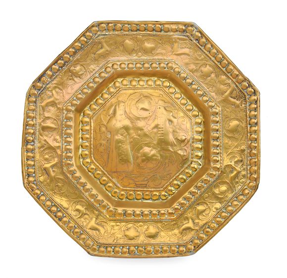 Bonhams : A late 17th century embossed brass octagonal mural light ...