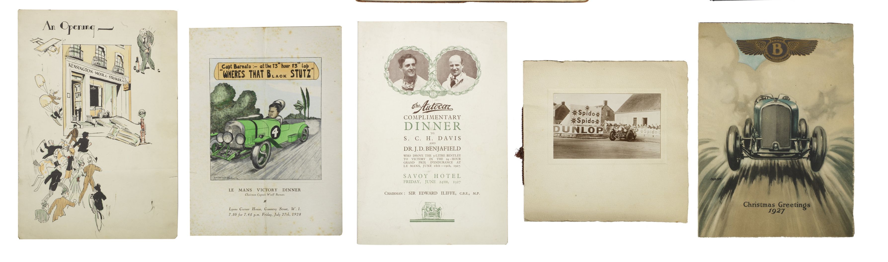 Bonhams Cars : A Bentley Christmas card 1927 and other ephemera,