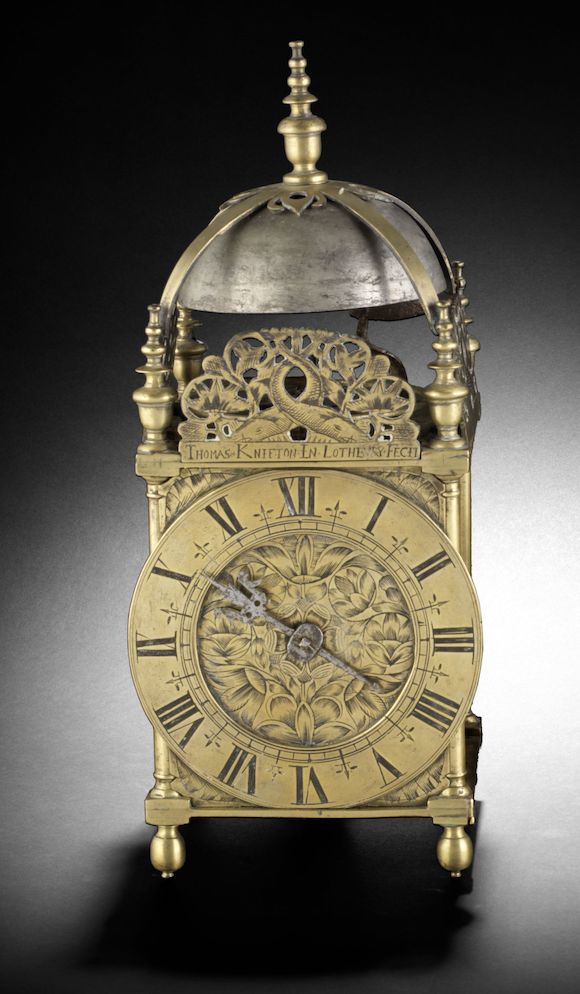 Bonhams : A 17th century 'second period' brass lantern clock with ...