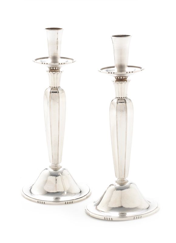 Bonhams : ROBERT EDGAR STONE: A pair of silver candlesticks by Robert ...
