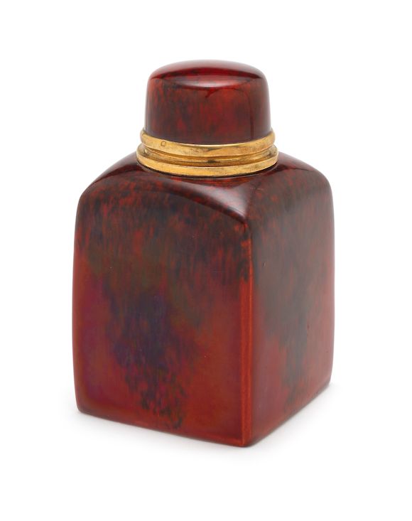 Bonhams : PAUL MILLET FOR CARTIER: A silver-gilt mounted glazed white ...