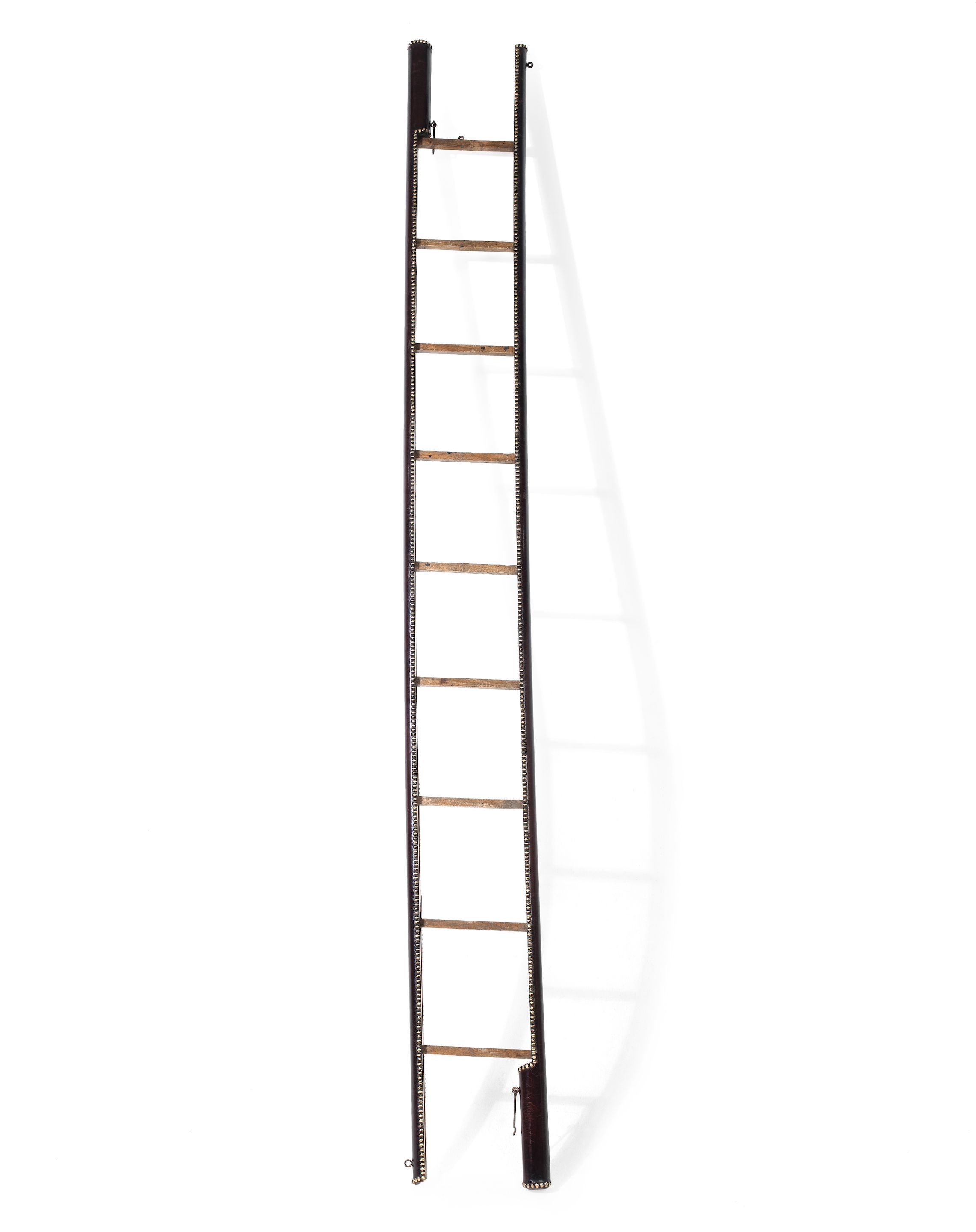 Bonhams : A late Victorian leather clad library pole ladder