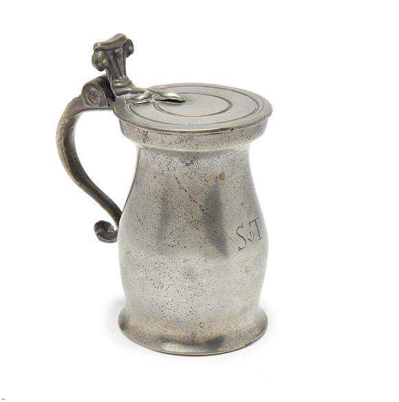 Bonhams A Mid 18th Century Oews Half Pint Pewter Double Volute