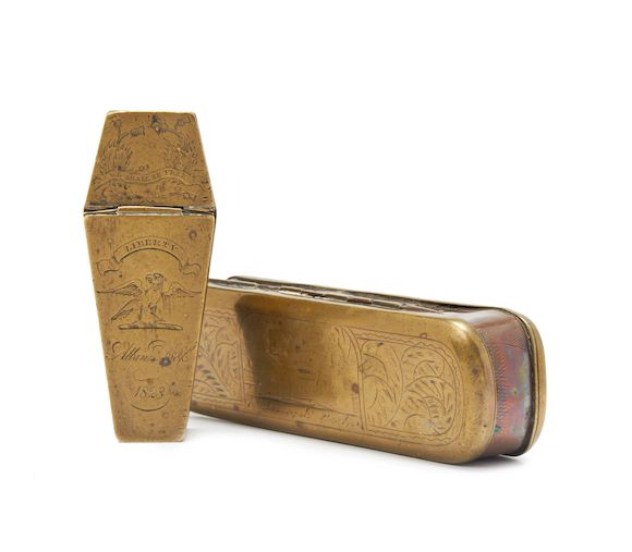 Bonhams : An early 19th century brass snuff box, probably Scottish ...