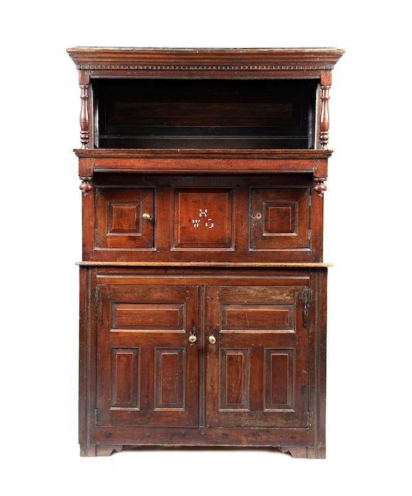 Bonhams : An early 18th century oak Cwpwrdd tridarn, Caernarfonshire ...