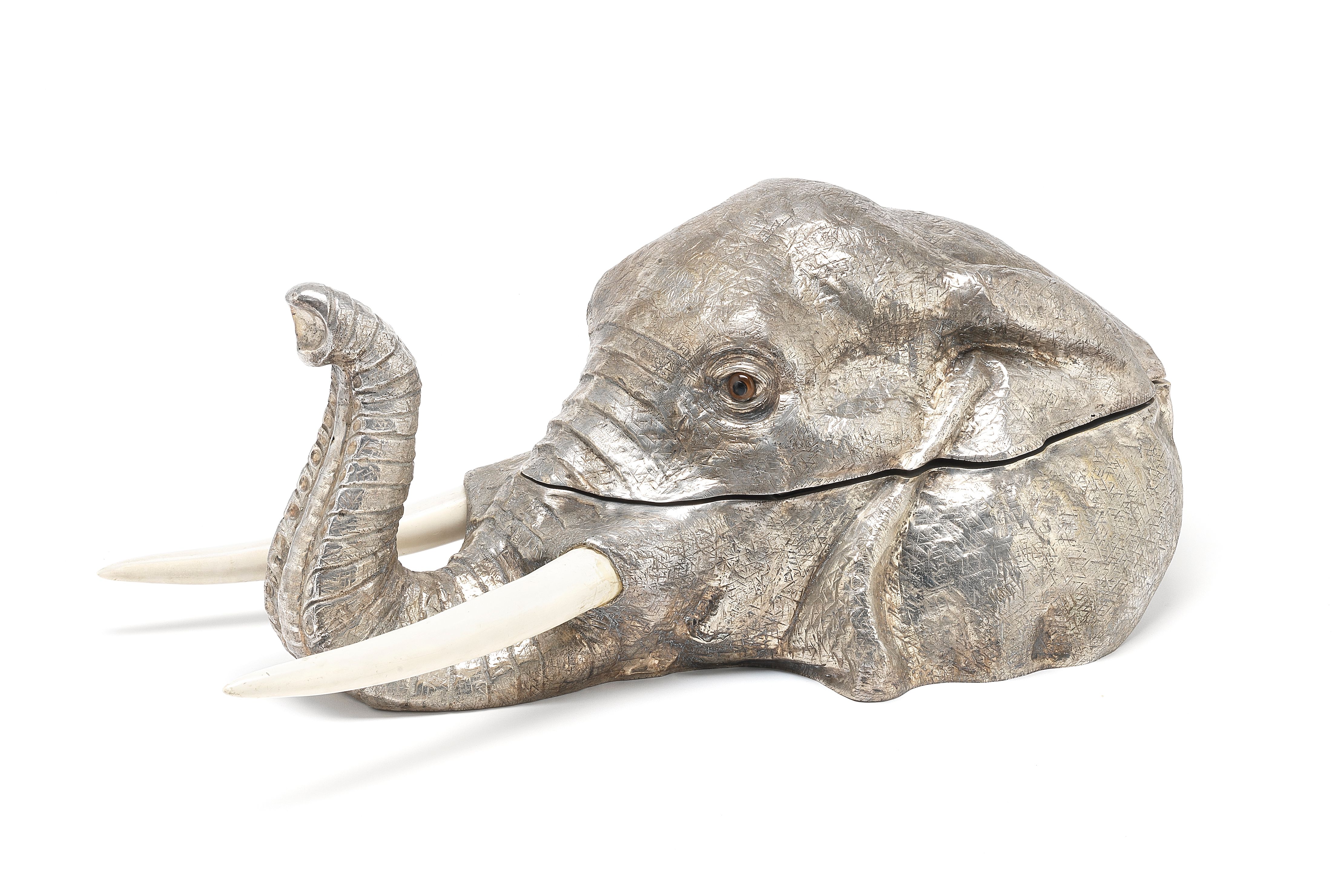 Bonhams : A unique electroplated and ivorine-mounted novelty Elephant ...