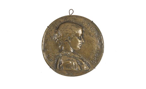 Bonhams : After Sir William Hamo Thornycroft R.A. (British, 1850-1925A bronze portrait plaque of ...