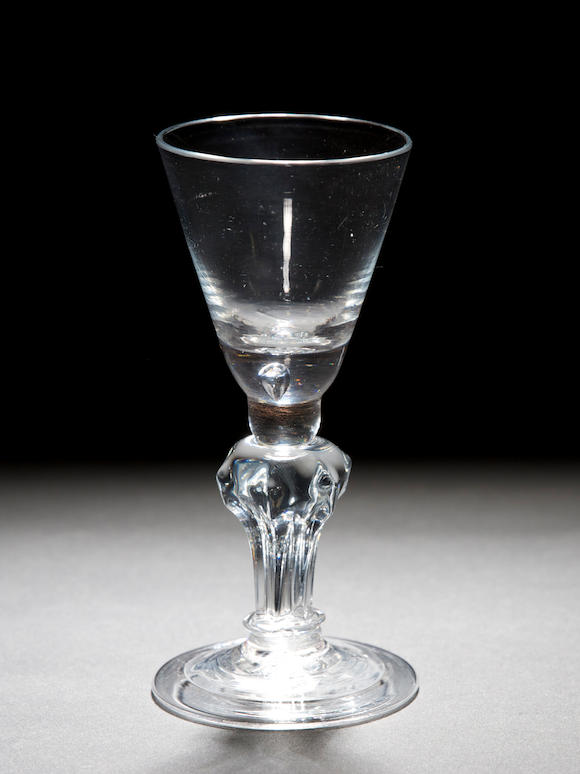 Bonhams A Moulded Stem Wine Glass Circa 1720