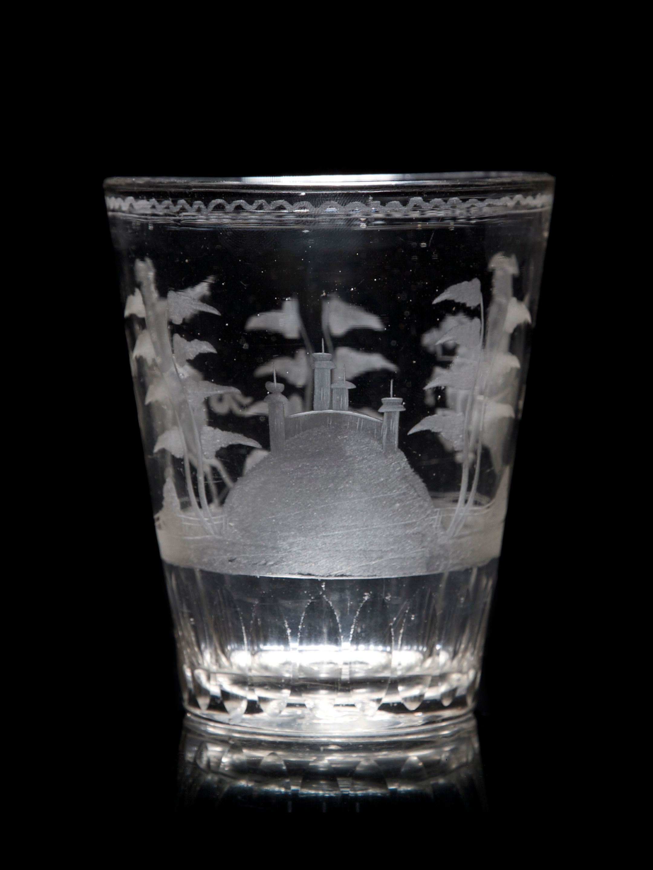 Bonhams : A Bohemian or Dutch engraved glass beaker, circa 1740