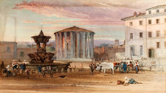 Bonhams : Henry Parsons Riviere (British, 1811-1888) The Temple of Vesta
