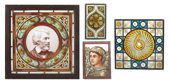 Bonhams A Collection Of Four Stained Glass Panels 4