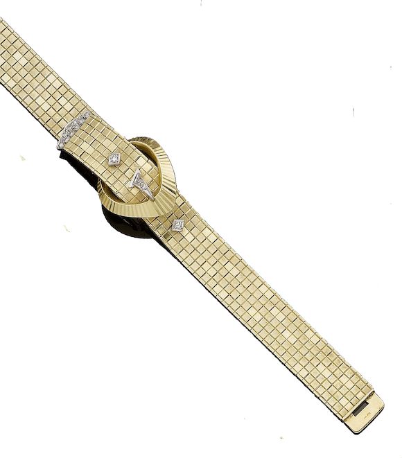Bonhams : A gold and diamond cocktail watch, by D. Shackman & Sons,