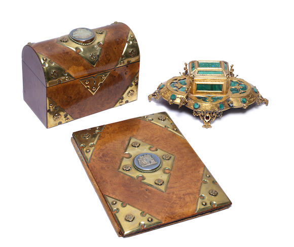 Bonhams A Victorian Walnut And Brass Mounted Stationery Box With